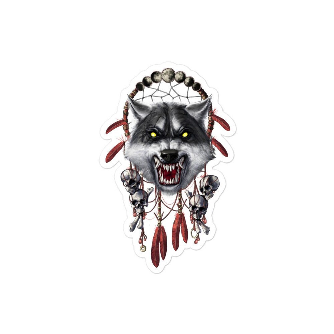 Werewolf Sticker - Dreamcatcher Sticker - Wolf Decals - Moon Phases ...