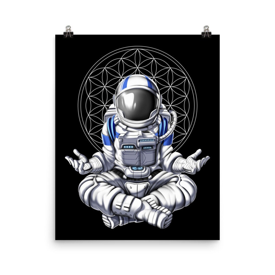 Astronaut Poster, Yoga Poster, Zen Art Print, Spiritual Wall Decor ...