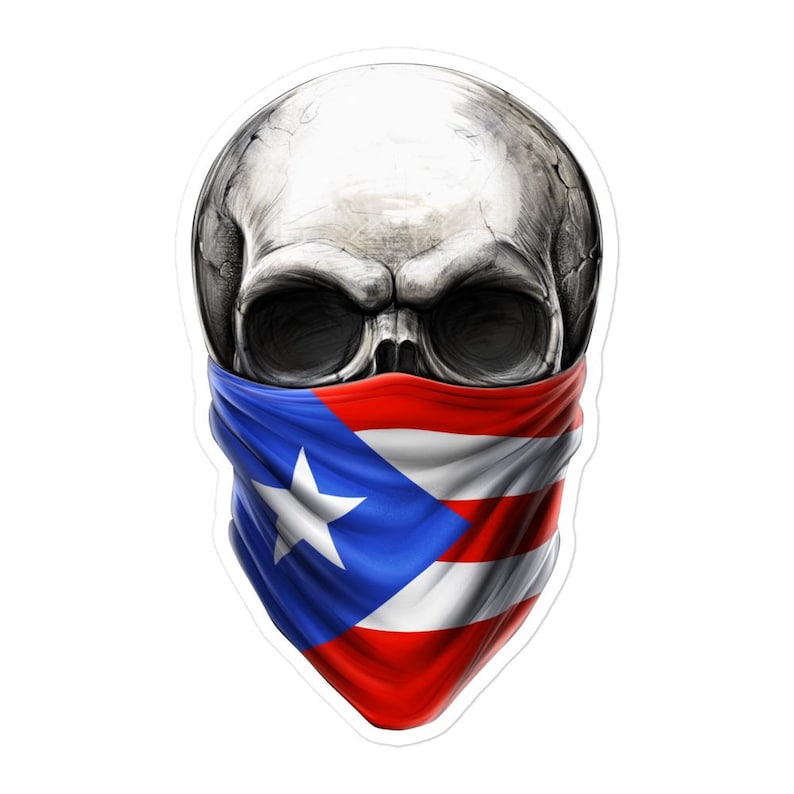 Puerto Rico Flag Sticker, Puerto Rican Skull Decal - Etsy