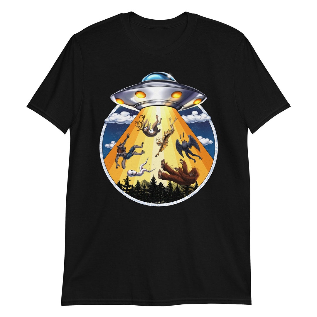 Cryptids Alien Abduction Shirt, Bigfoot Mothman Shirts, UFO T-shirt ...