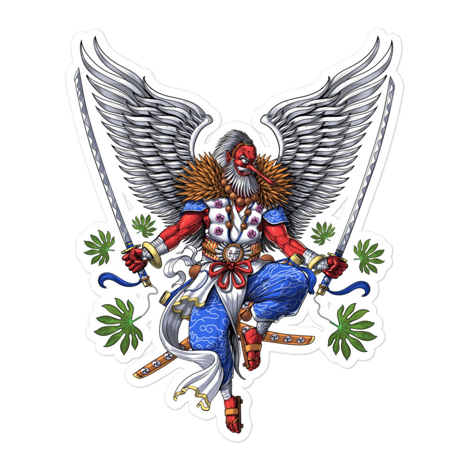 God Tengu Japanese Demon Sticker Samurai Ninja Stickers - Etsy