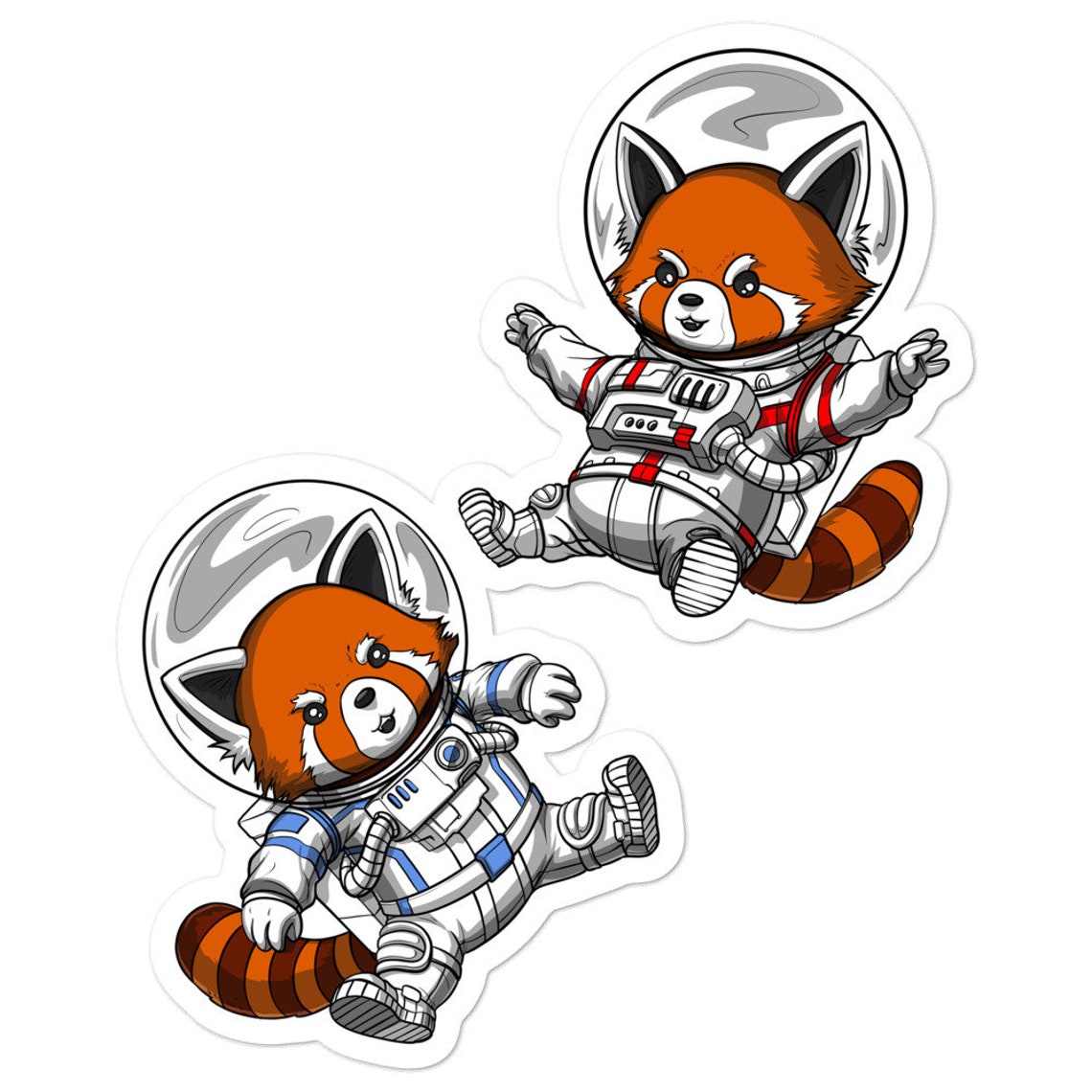 Red Panda Bear Space Astronaut Sticker Red Panda Decals - Etsy