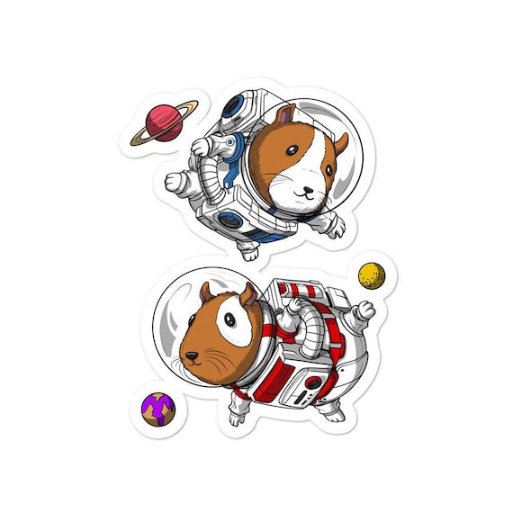 Space Guinea Pig Astronaut Stickers Funny Guinea Pig Decals | Etsy