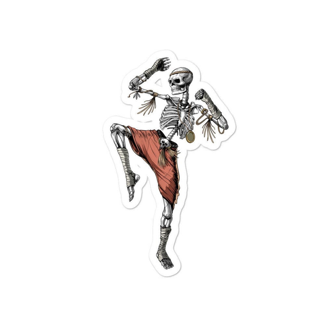 Skeleton Muay Thai Sticker - Kung Fu Martial Arts Sticker - Ninja ...