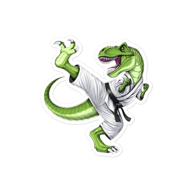 T-rex Dinosaur Karate Sticker, Kickboxing Sticker, Martial Arts Sticker ...