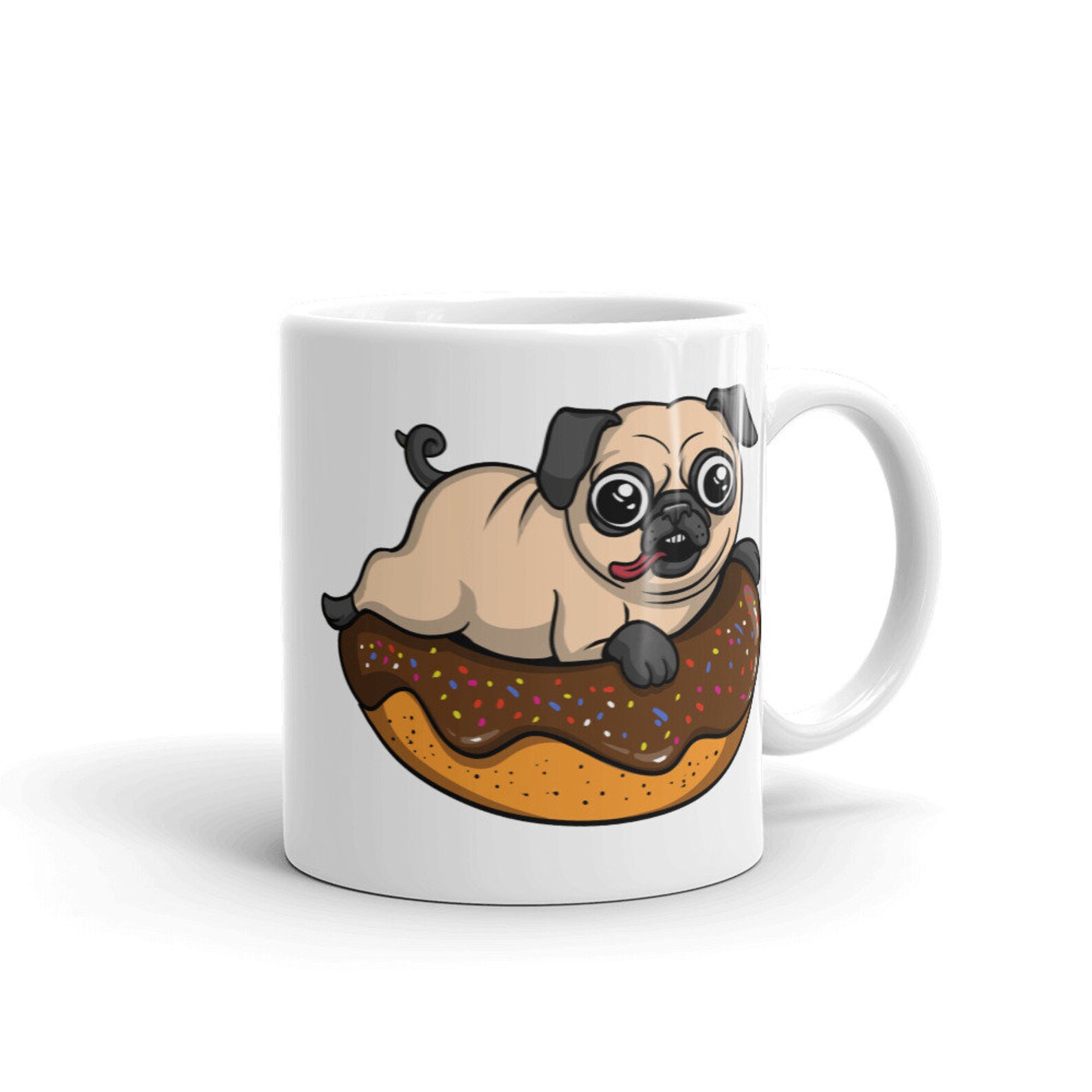 Pug Riding Donut Mug Pug Dog Cup Pug Coffee Mug Pug Dog - Etsy