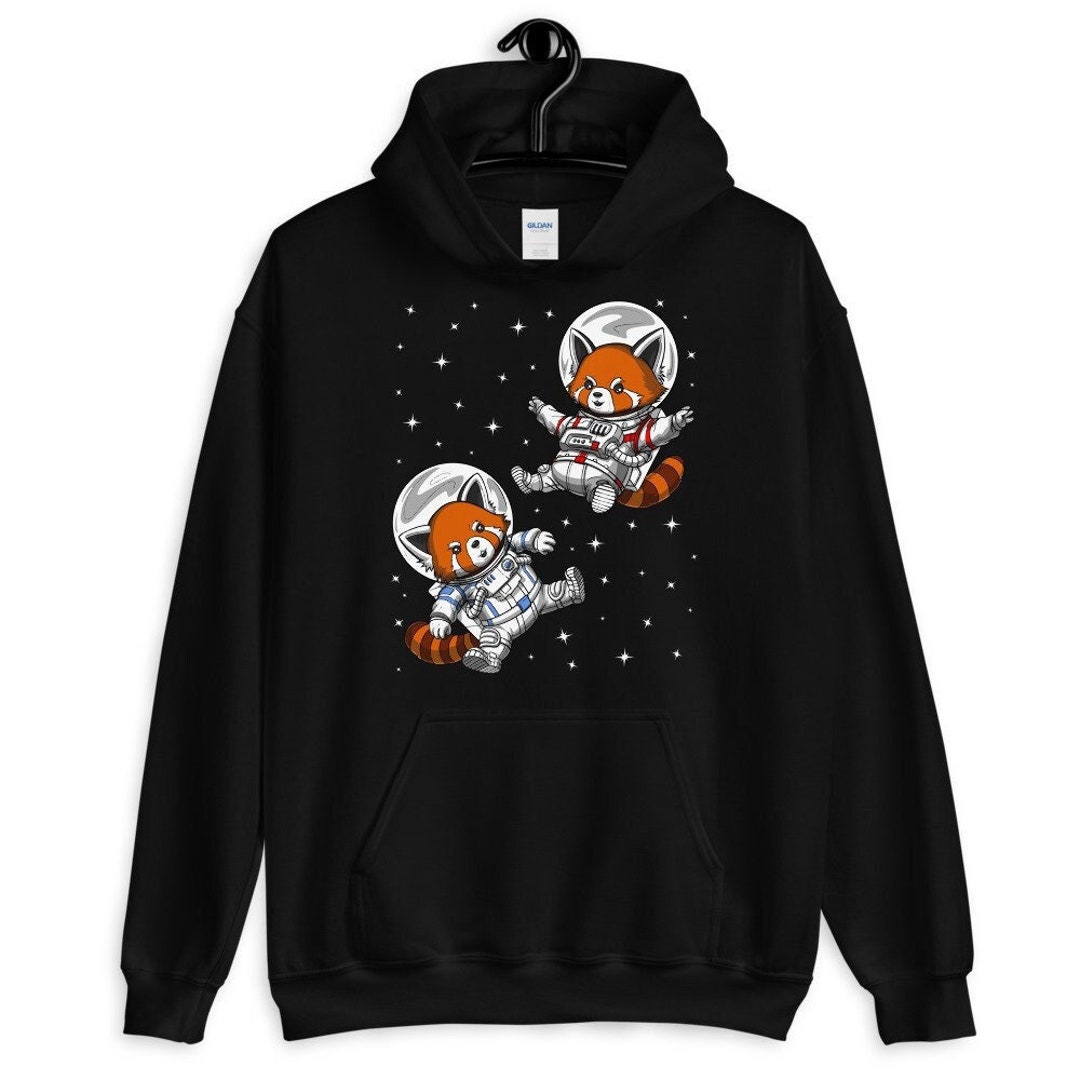 Space Red Panda Bear Hoodie, Red Panda Astronaut Hoodie, Funny Red ...
