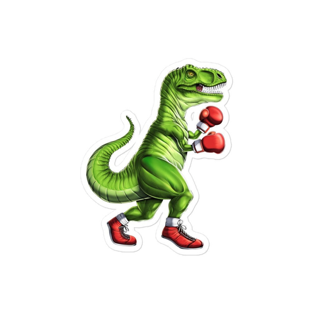 T-rex Dinosaur Boxing Sticker, Kickboxing Sticker, Funny Boxing Decal ...