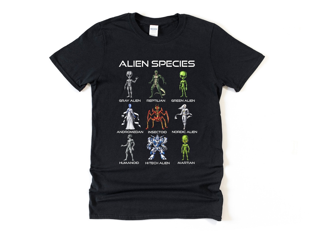 Alien Species T-shirt, Space Aliens Shirt, Alien Mens Tee ...
