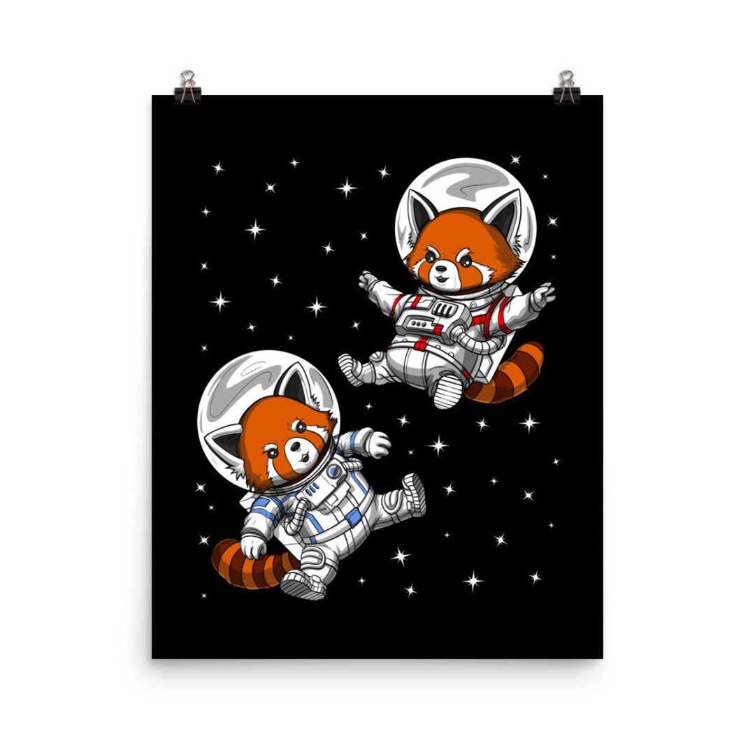 Space Red Panda Poster Red Panda Astronaut Art Print Funny Red Panda ...