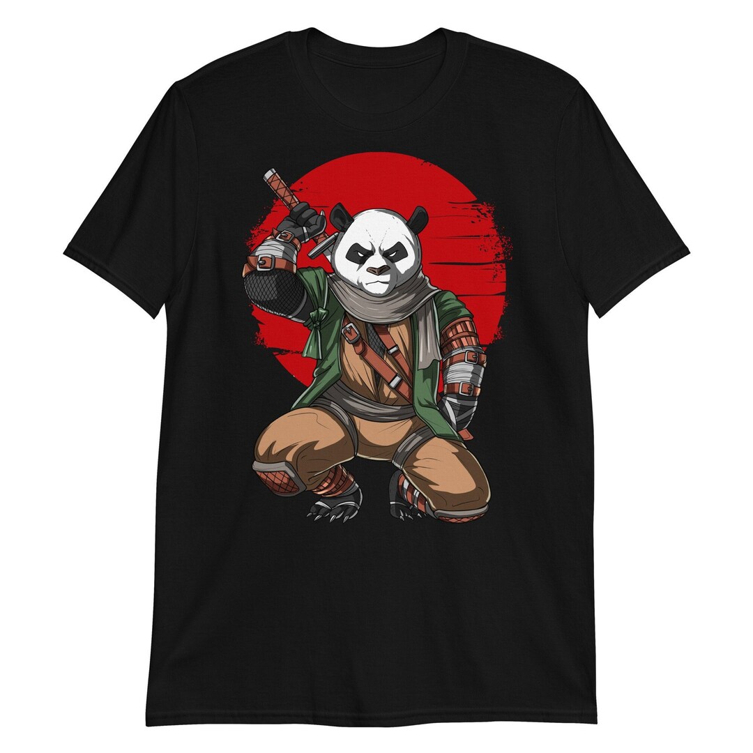 Panda Bear Ninja Shirt, Funny Panda T-shirt, Samurai Warrior Tee, Panda ...