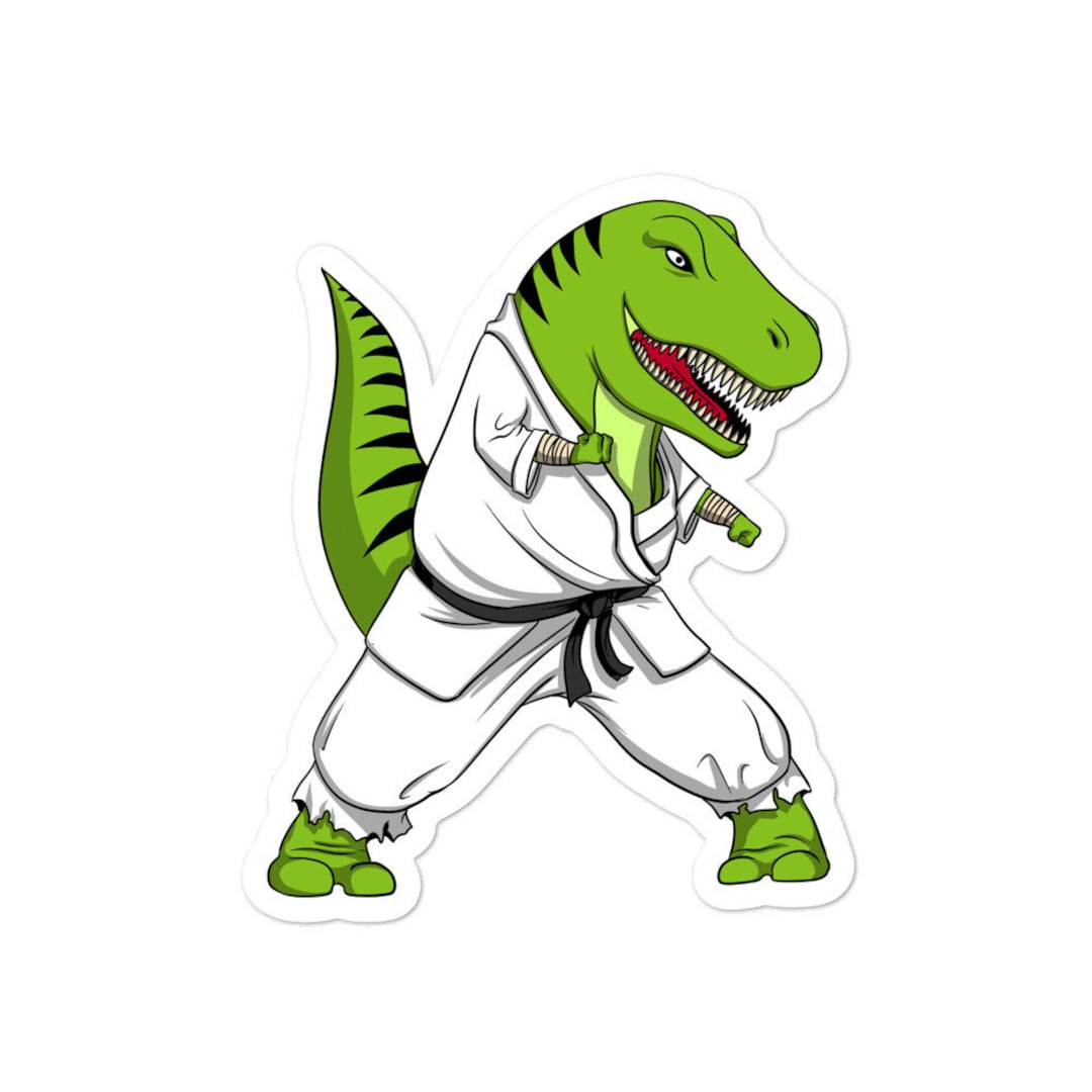 T-rex Dinosaur Karate Sticker, Kickboxing Sticker, Martial Arts Sticker ...
