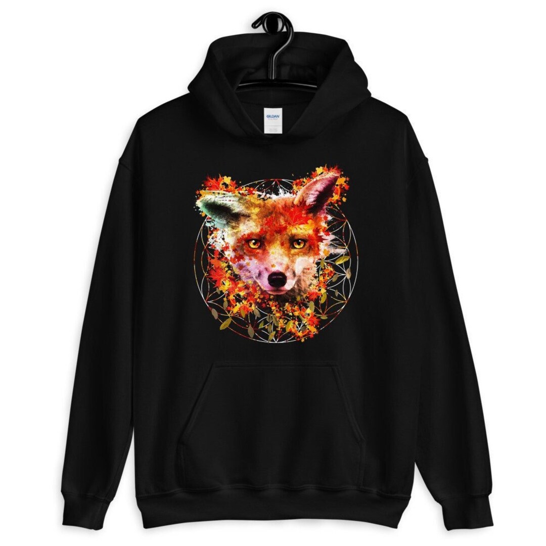 Watercolor Fox Hoodie Womens Fox Sweatshirt Fox Clothing - Etsy
