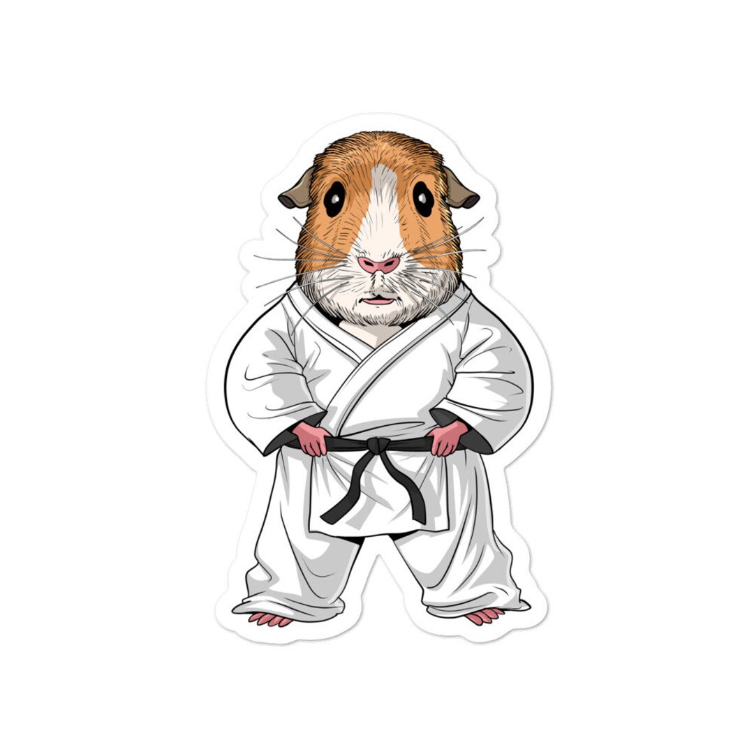 Guinea Pig Karate Kids Sticker - Kickboxing Kung Fu Decals - Taekwondo ...