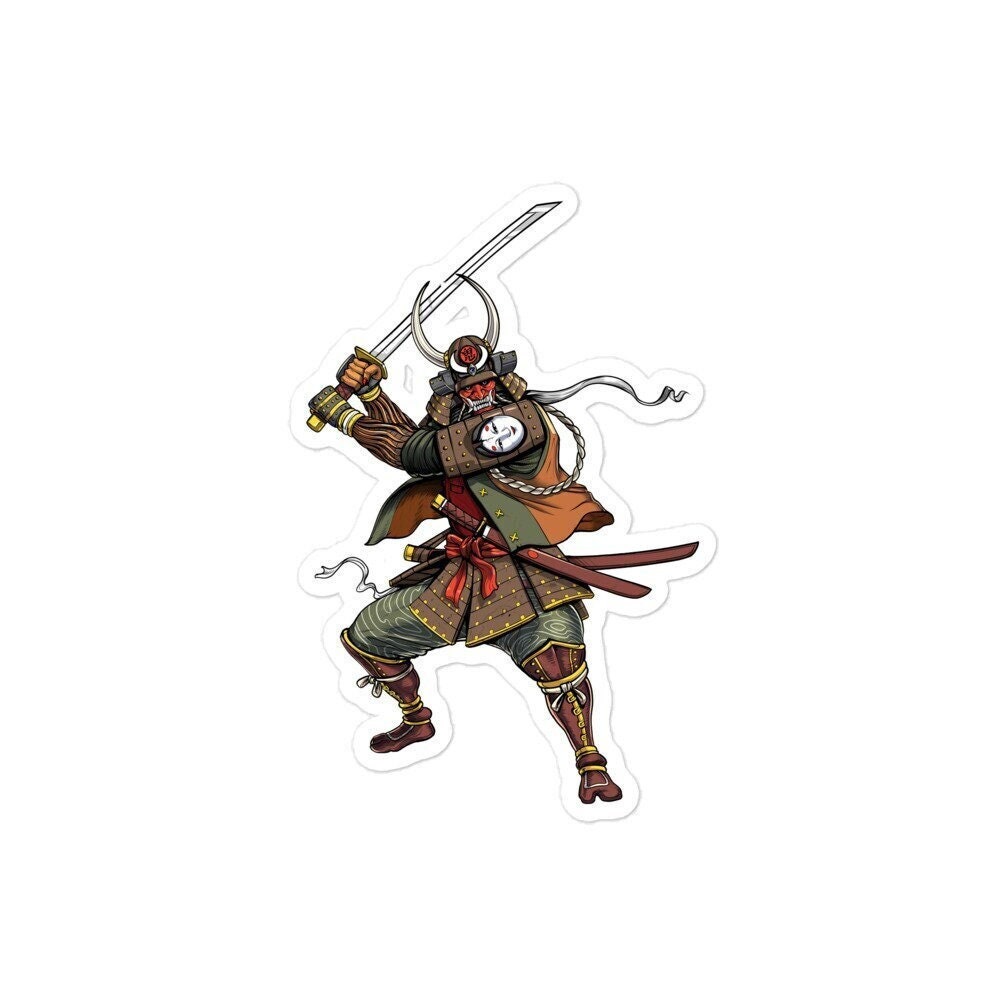 Samurai Warrior Japanese Demon Sticker - Samurai Decals - Martial Arts ...