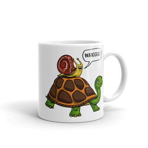 Snail Riding Turtle Mug for Kids - Funny Turtle Coffee Cup for Boys ...