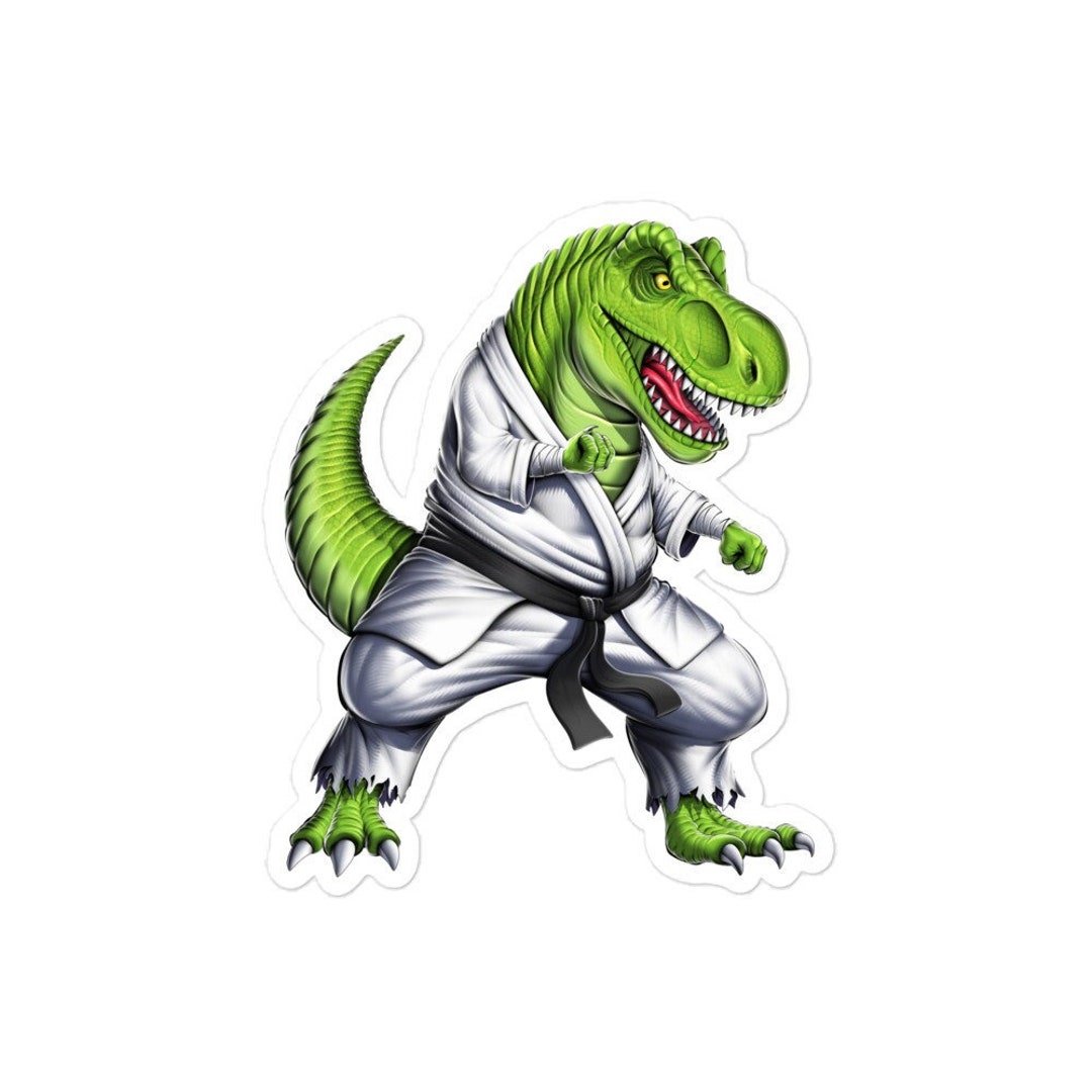 T-rex Dinosaur Karate Sticker, Martial Arts Sticker, Taekwondo Sticker ...