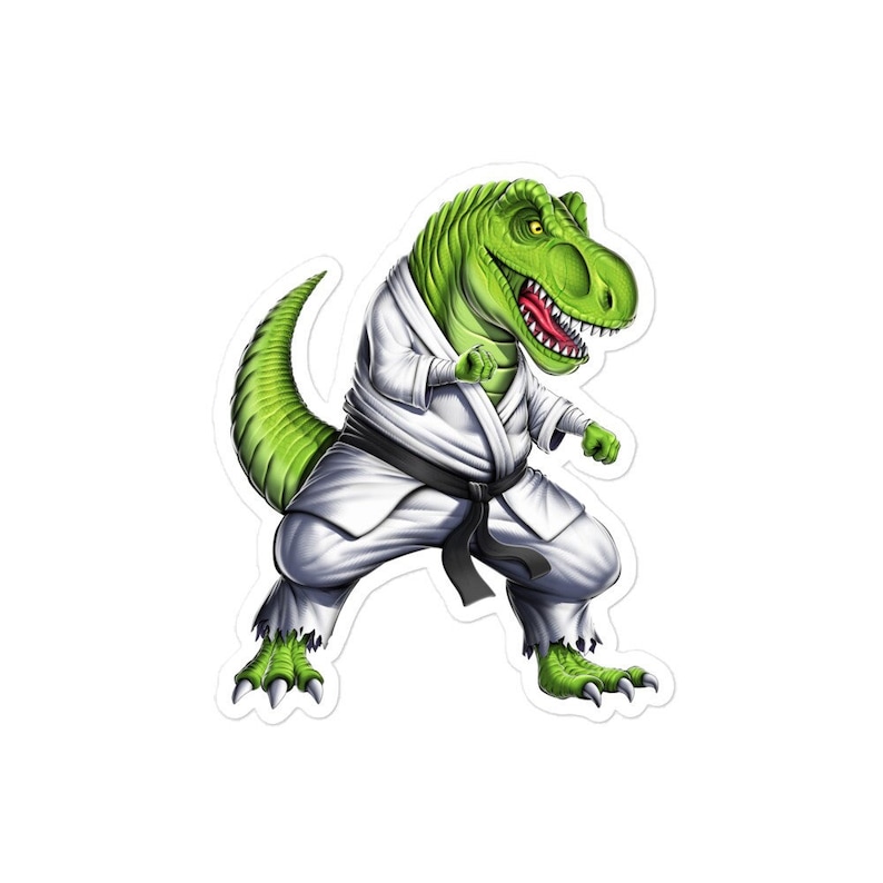 T-rex Dinosaur Karate Sticker, Martial Arts Sticker, Taekwondo Sticker ...