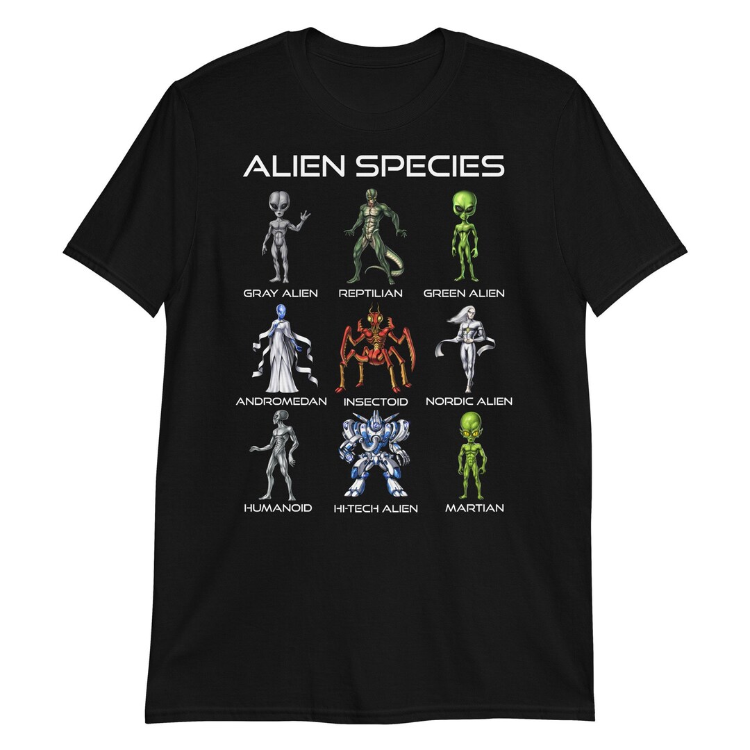 Alien Species T-shirt, Space Aliens Shirt, Alien Mens Tee ...