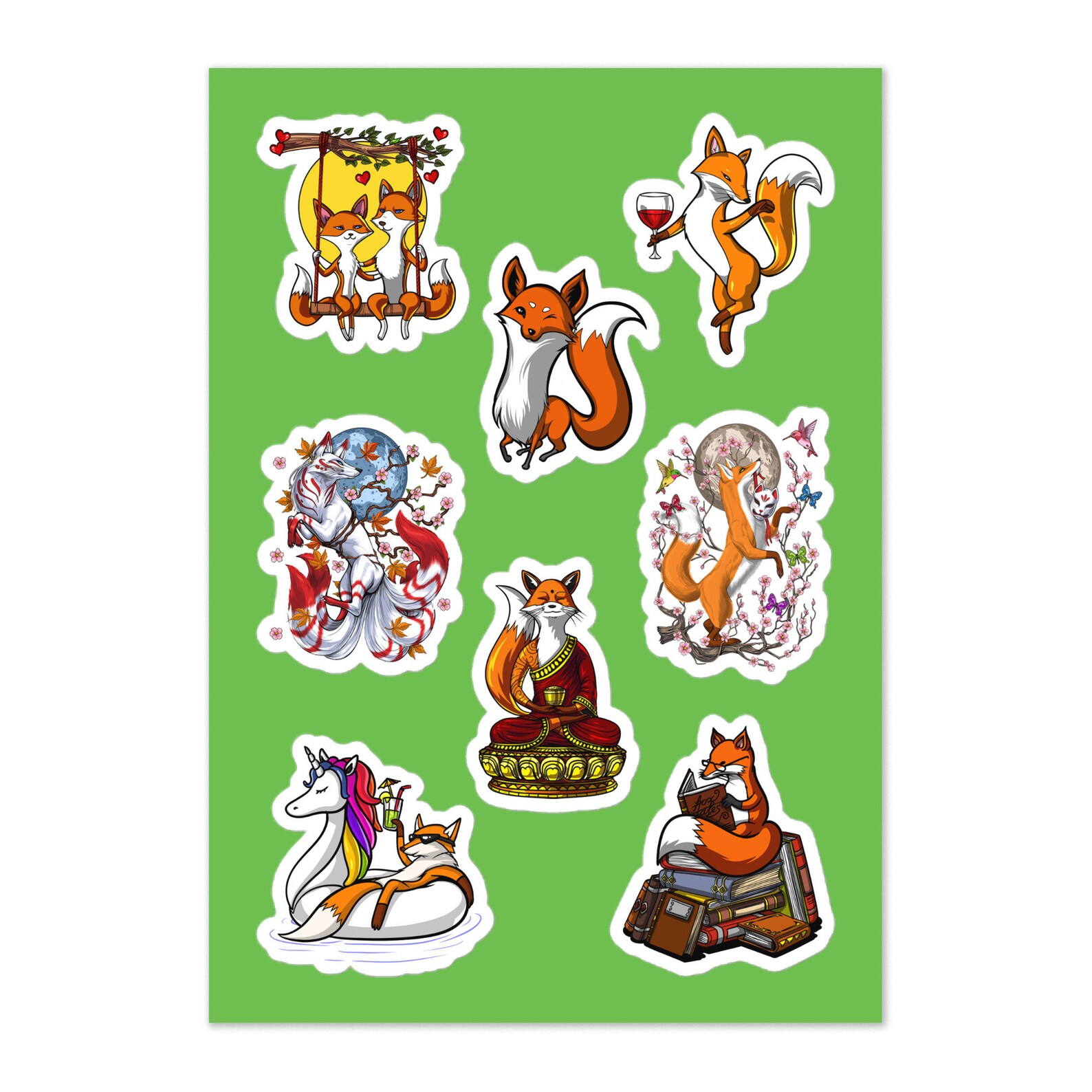 Fox Sticker Sheet Fox Sticker Bundle Fox Sticker Pack - Etsy