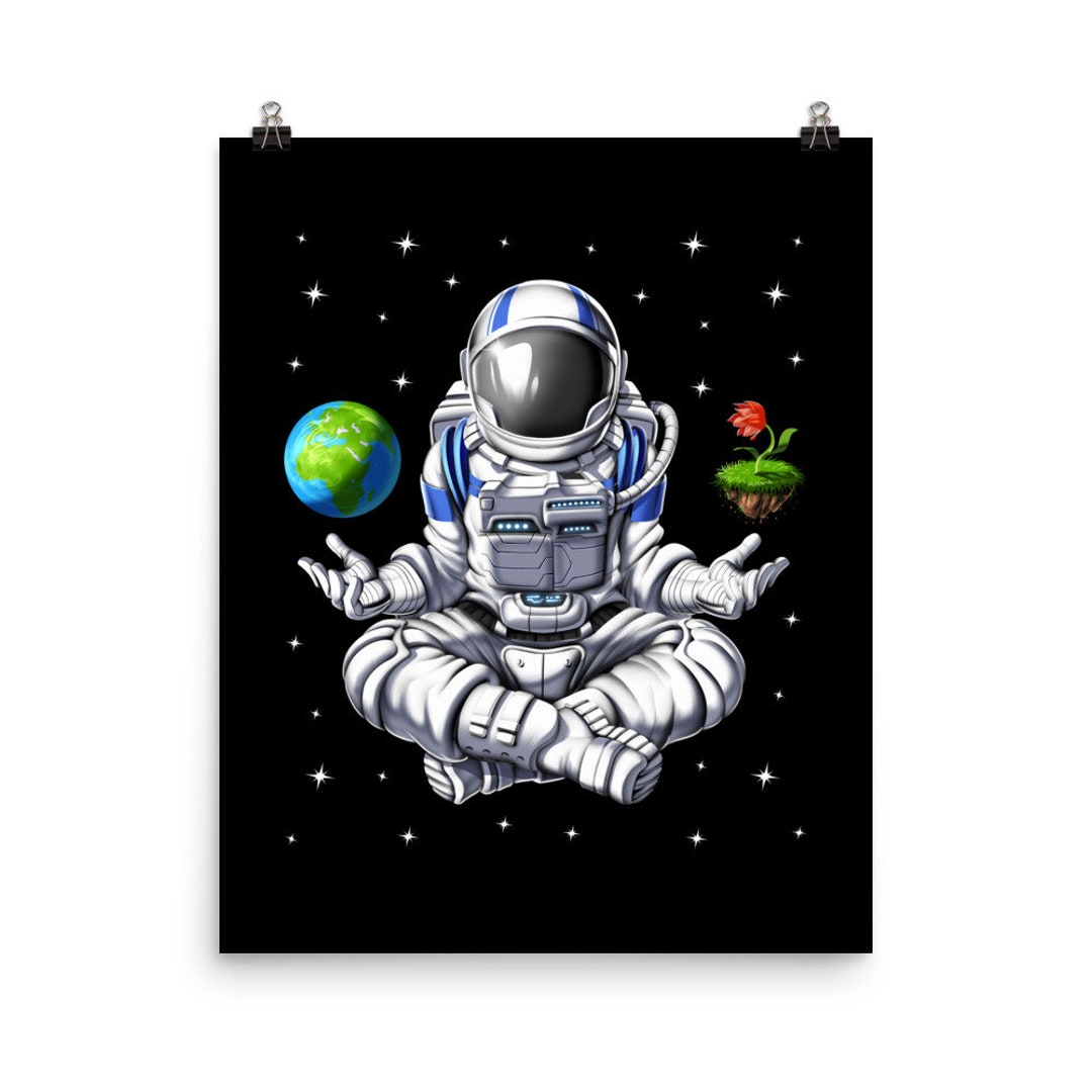 Space Astronaut Environmental Poster, Planet Earth Art Print, Mother ...