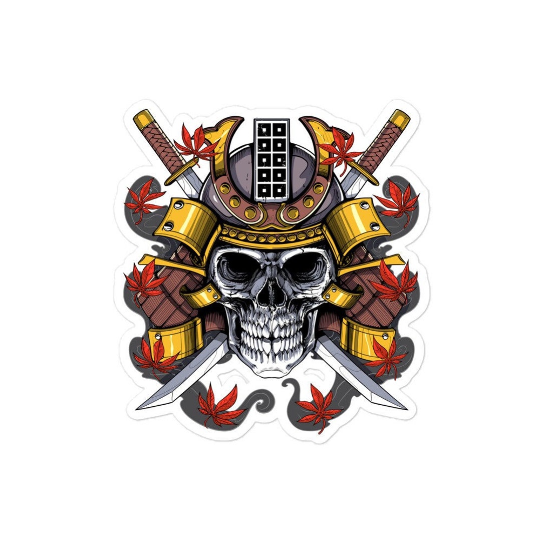 Samurai Warrior Skull Mask Sticker - Japanese Martial Arts Ninja ...