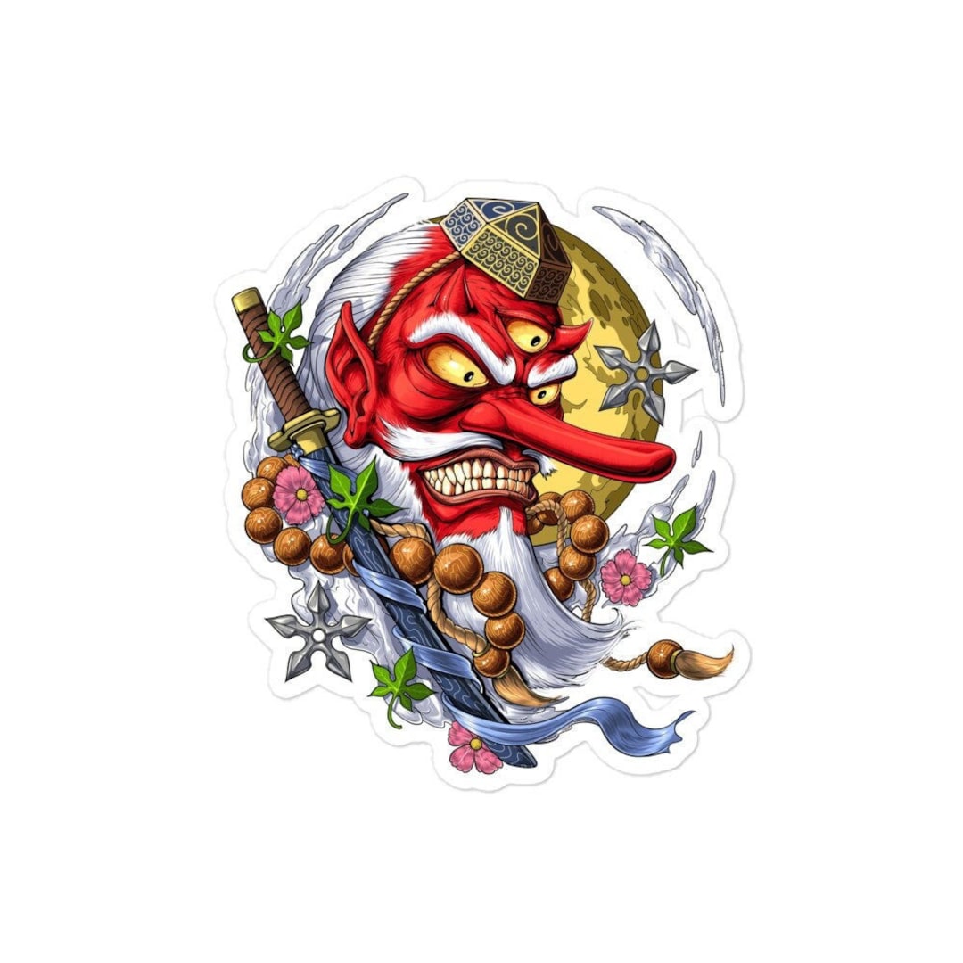 Tengu Japanese Demon Stickers - Samurai Ninja Decals - Fantasy Japanese ...