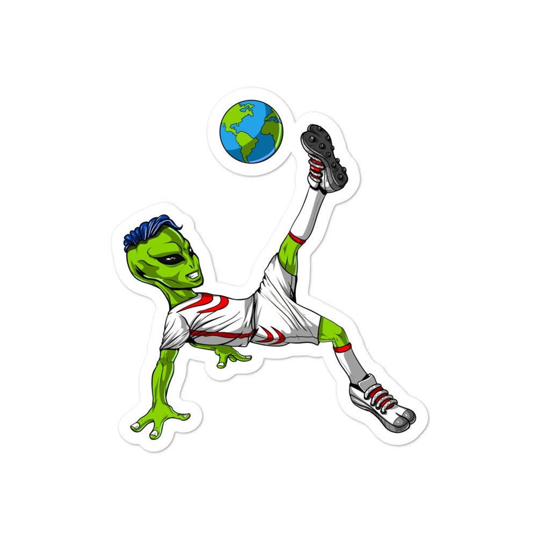 Space Alien Soccer Sticker - Funny Soccer Boys Gifts - Soccer Decal ...