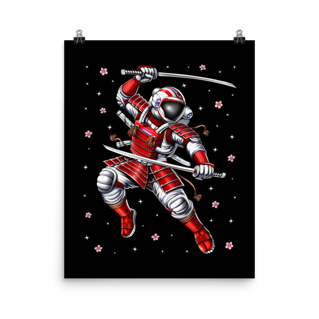Space Astronaut Poster, Samurai Poster, Japanese Warrior Art Print ...