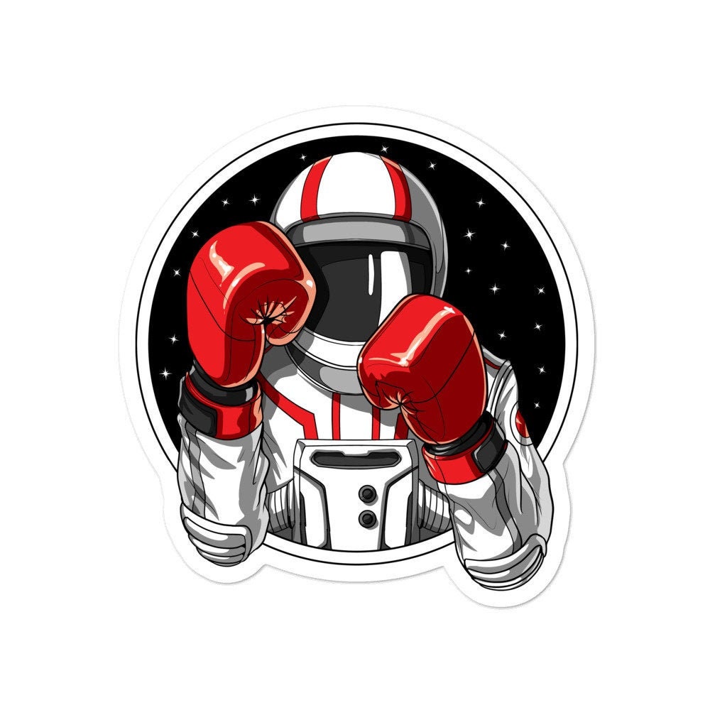 Astronaut Boxing Sticker - Kickboxing Sticker - Muay Thai Sticker ...