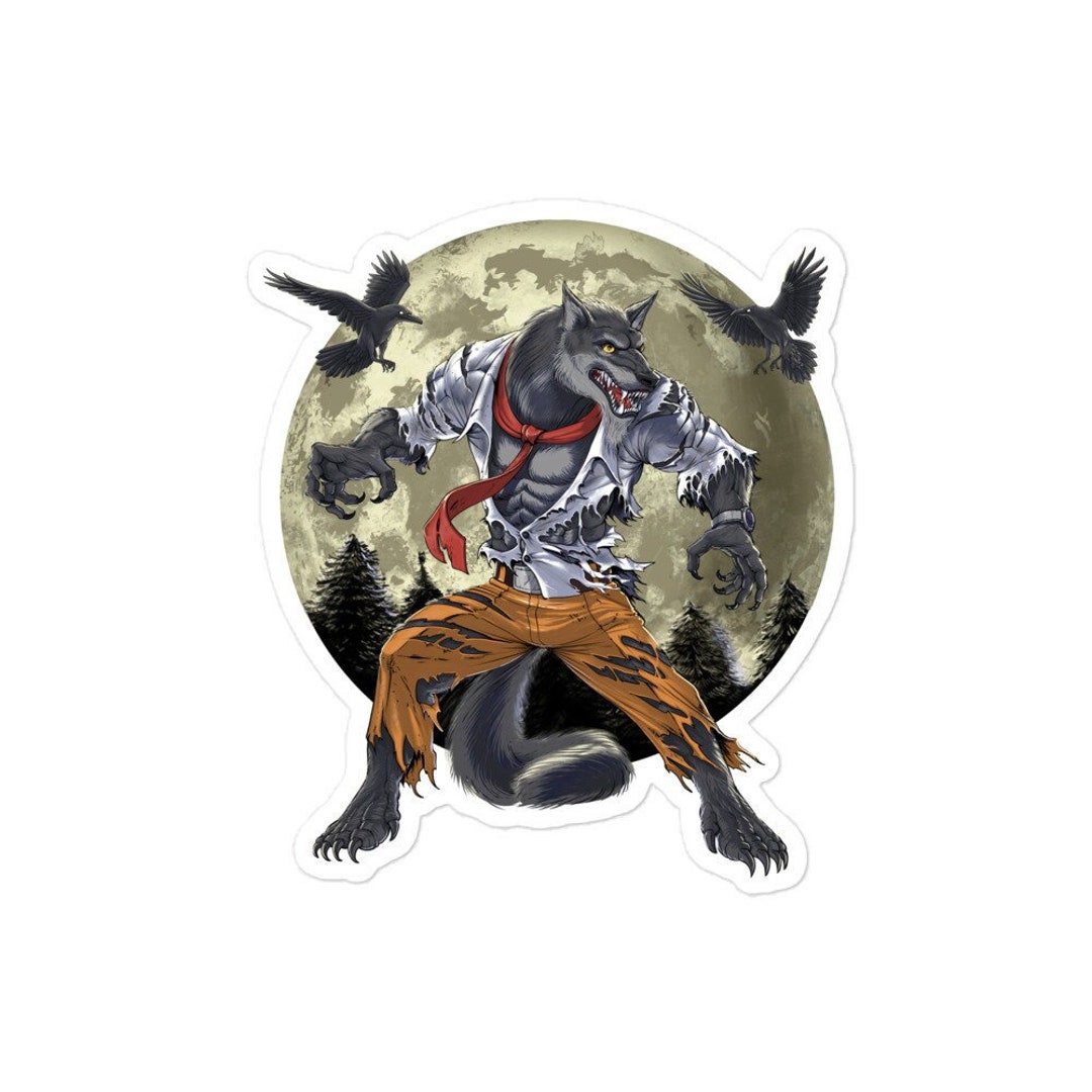 Werewolf Sticker Full Moon Sticker Wolf Monster Sticker Werewolf Decal ...