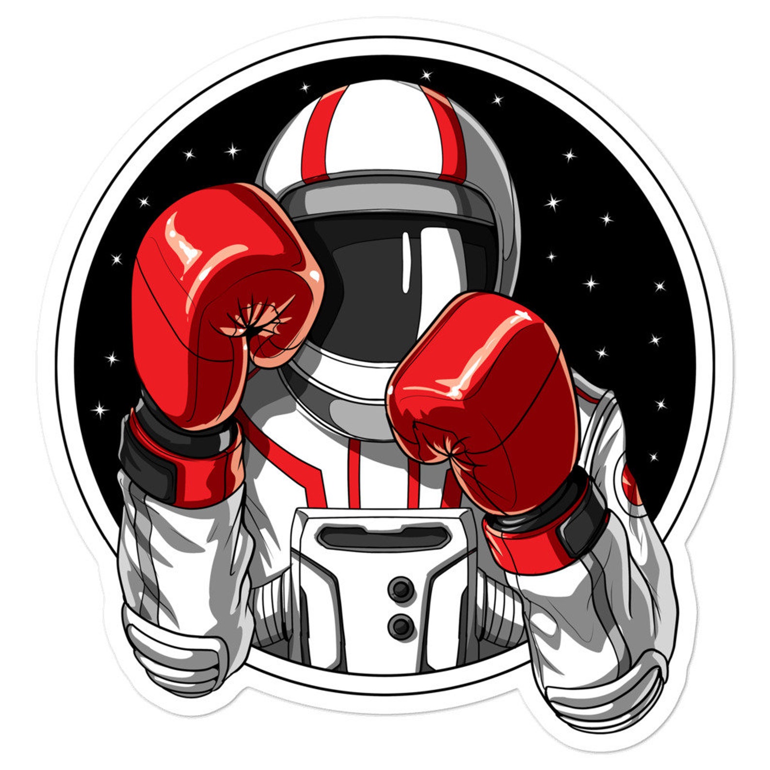 Astronaut Boxing Sticker Kickboxing Sticker Muay Thai - Etsy