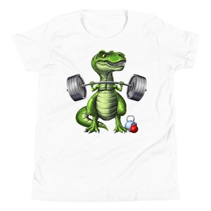 T-rex Dinosaur Fitness Kids T-shirt, Gym Workout Boys Tee, Bodybuilding ...