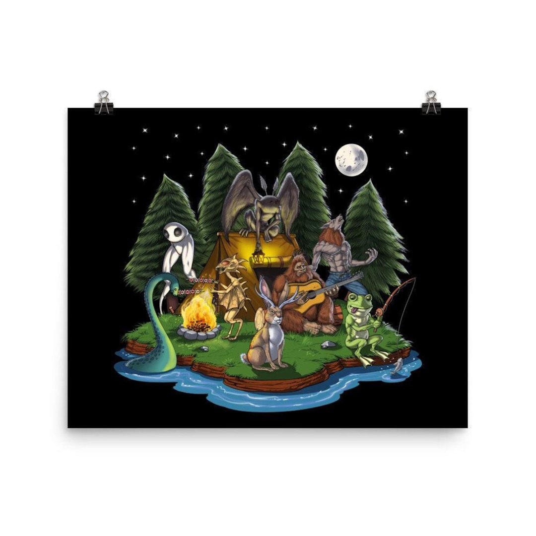 Cryptozoology Poster - Cryptid Creatures Art Print - Cryptids Wall ...