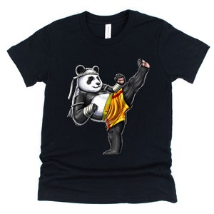 Panda Muay Thai Fighter Kids T-shirt, Kung Fu Boys Shirt, Kickboxing ...