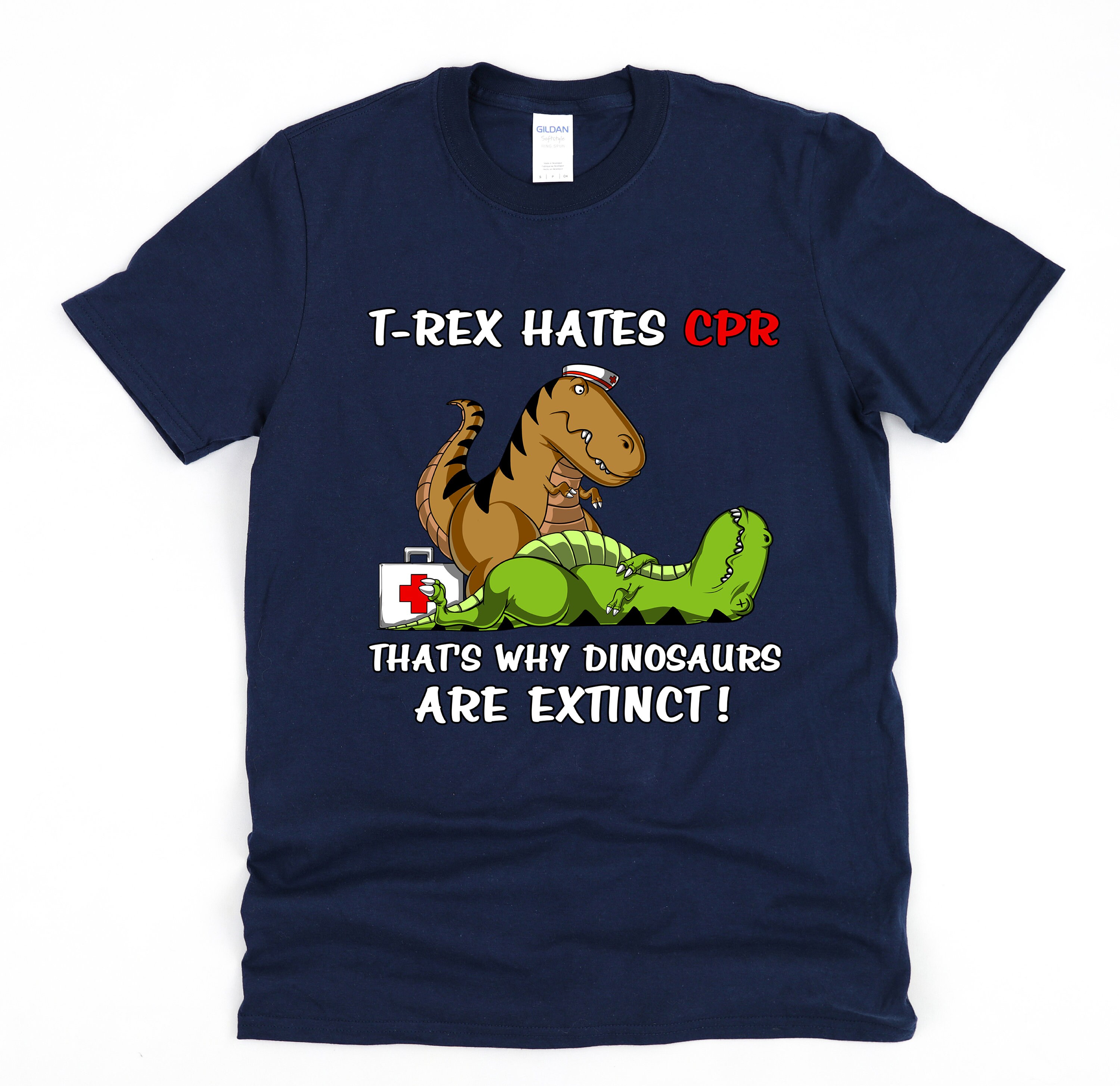 Dinosaur T-rex Hates CPR Shirt Nurse Shirt Funny Dinosaur | Etsy