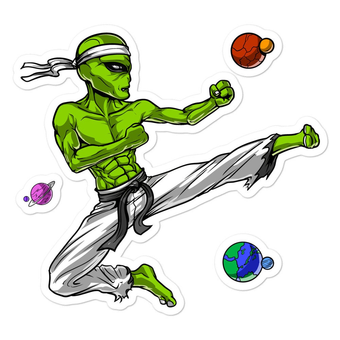 Space Alien Karate Sticker Martial Arts Decal Karate Lover - Etsy