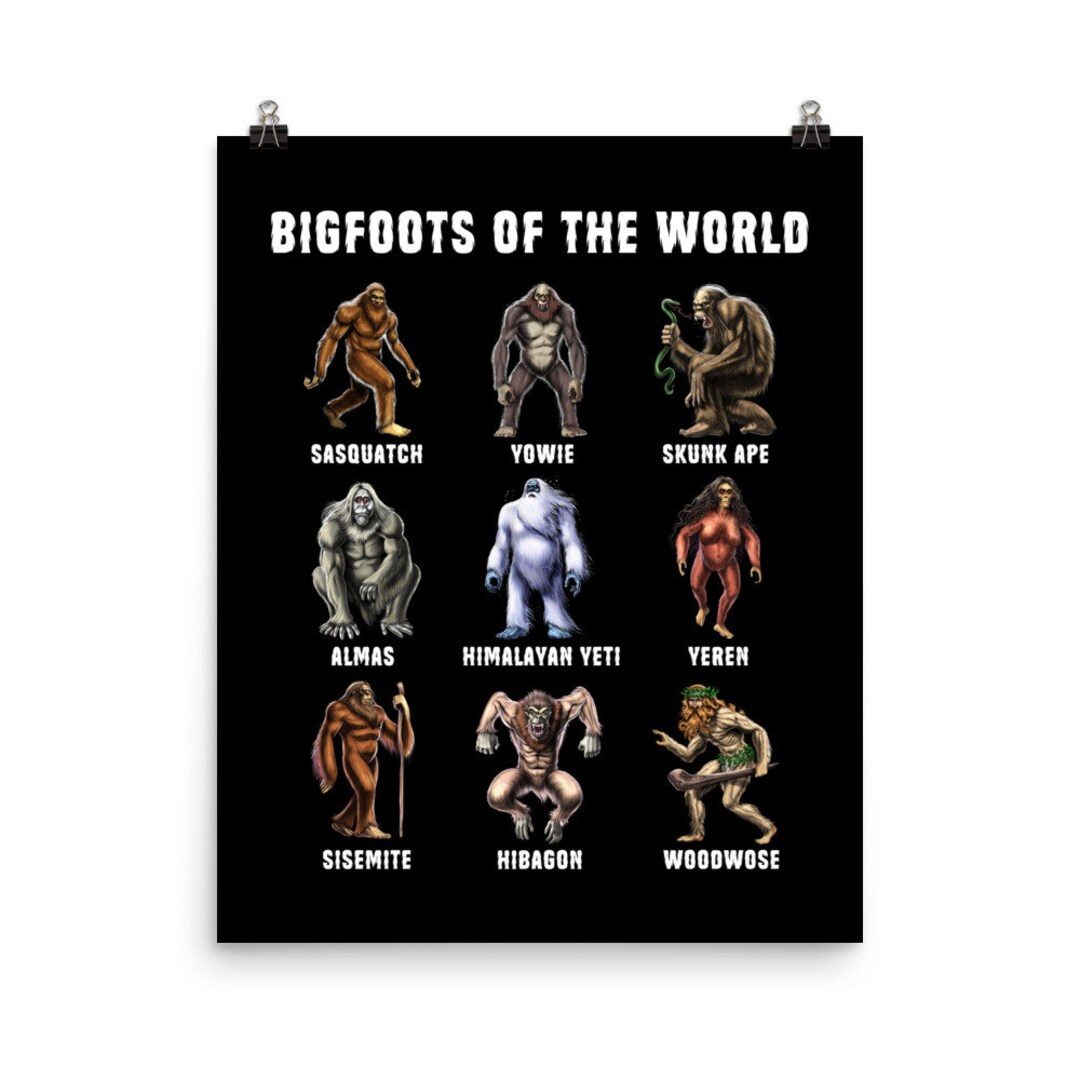 Bigfoot Poster, Cryptids Art Print, Cryptid Creature Wall Decor ...