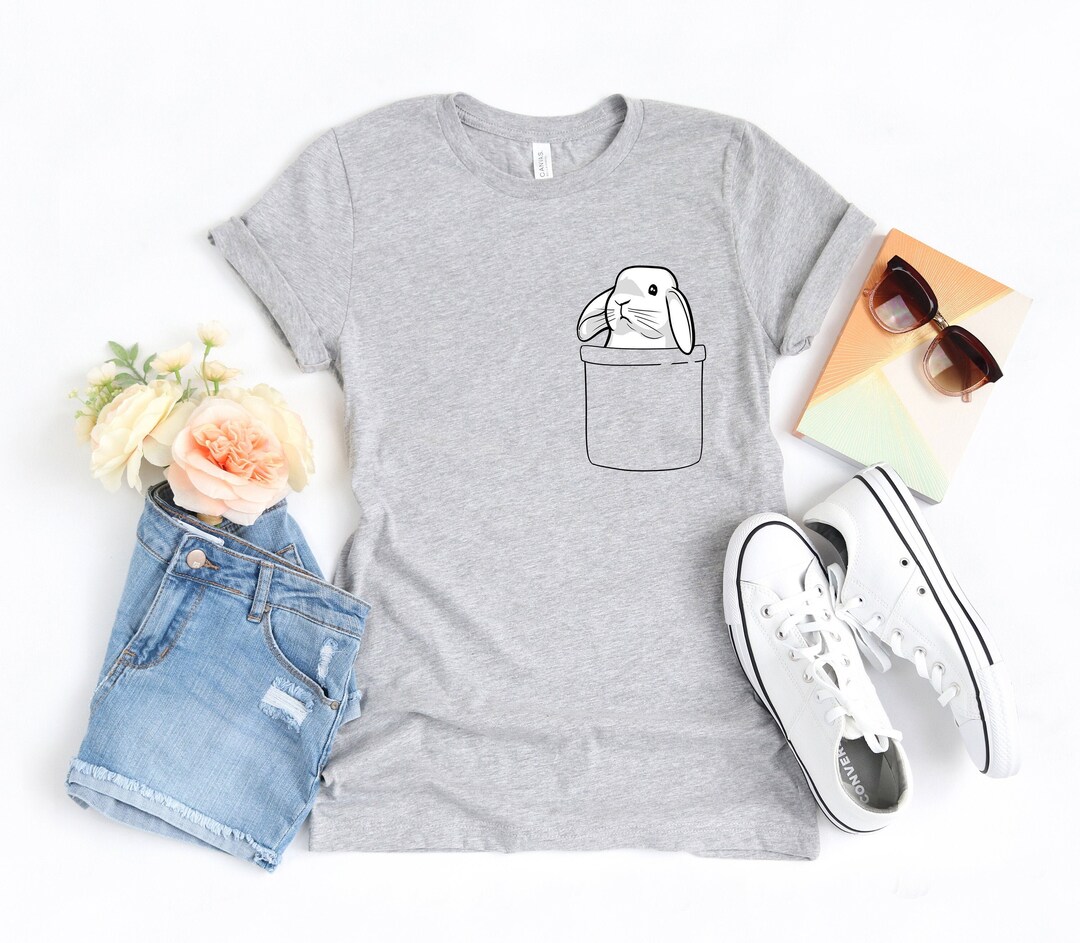 Pocket Rabbit T-shirt Cute Rabbit Tee Funny Bunny Shirt - Etsy