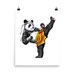 Panda Muay Thai Fighter Poster, Kickboxing Art Print, Thai Boxing ...
