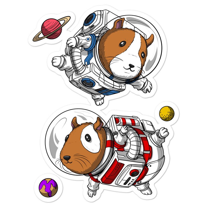 Space Guinea Pig Astronaut Stickers Funny Guinea Pig Decals - Etsy