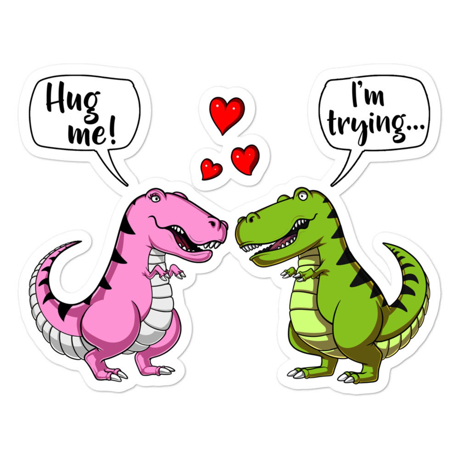T Rex Dinosaur Hug Vinyl Sticker Cute Dinosaur Gifts - Etsy