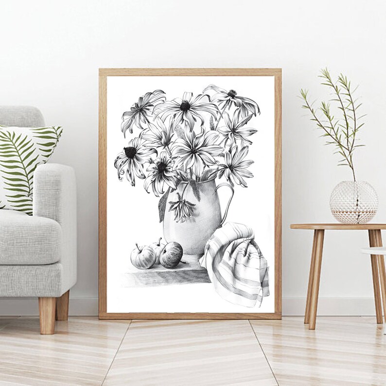 Black-eyed Susan, Sketch, Rudbeckia, Bouquet, Maryland Flower, Still ...