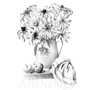 Black-eyed Susan, Sketch, Rudbeckia, Bouquet, Maryland Flower, Still ...