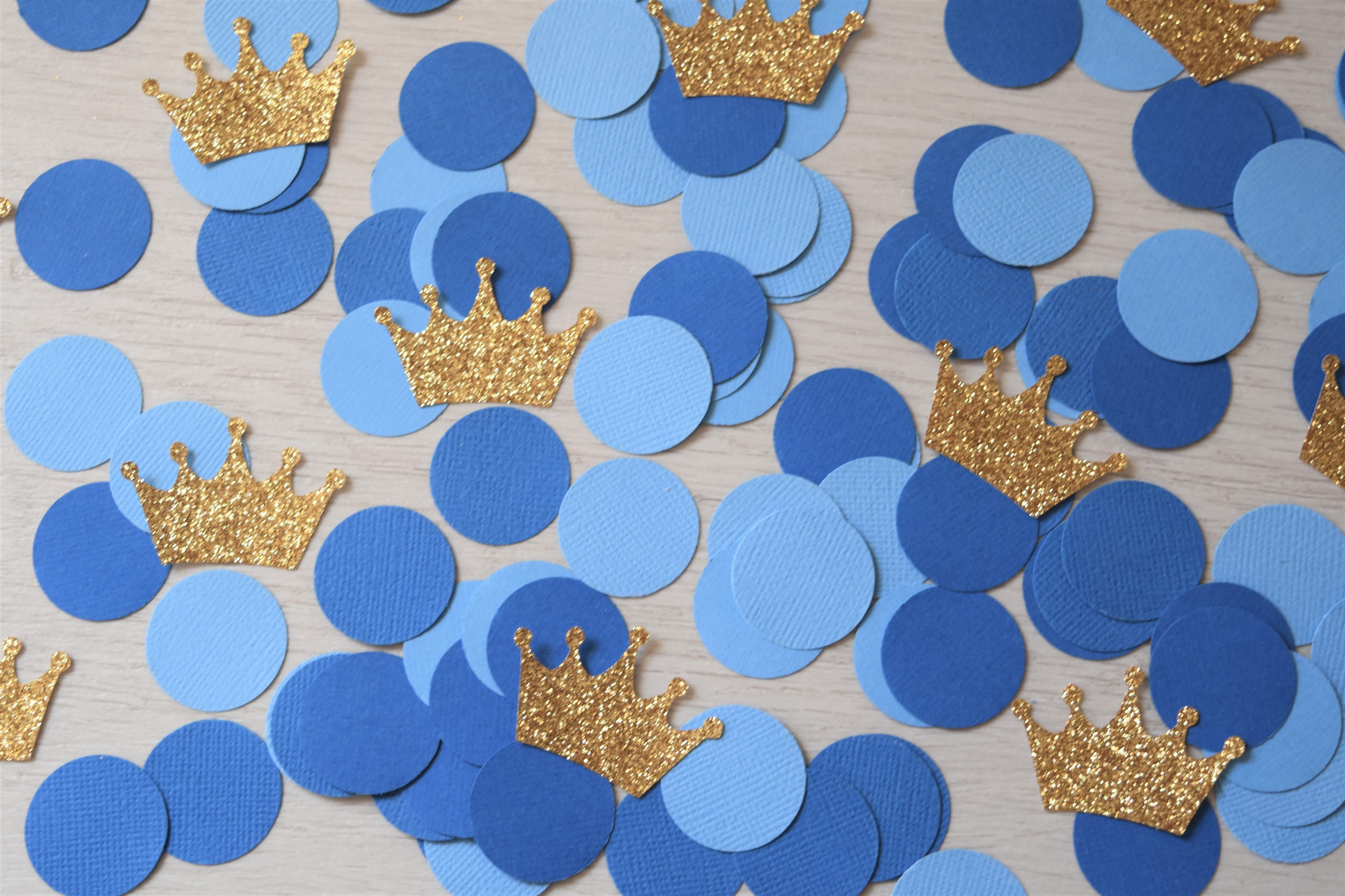 Blue Crown Confetti, Royal Prince Party Decorations, First Birthday ...