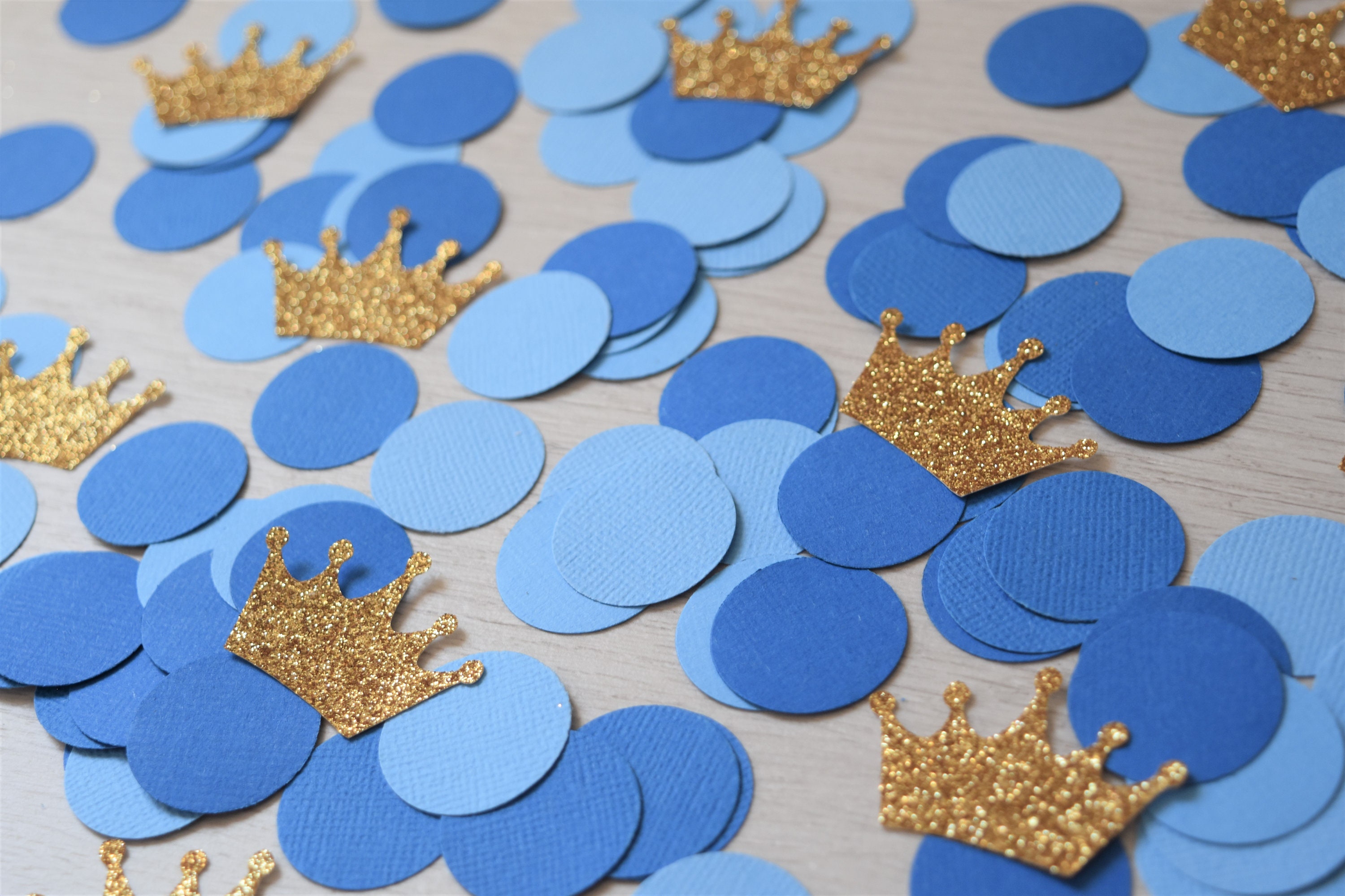 Blue Crown Confetti, Royal Prince Party Decorations, First Birthday ...