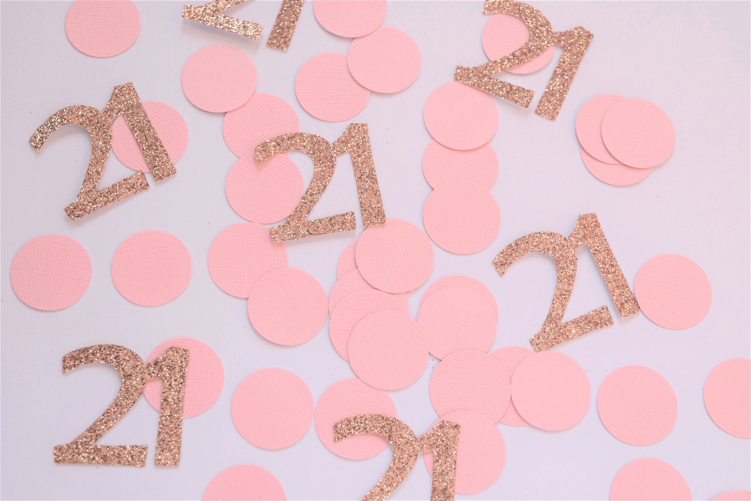Blush and Rose Gold 21st Birthday Confetti, Pink and Rose Gold Birthday ...