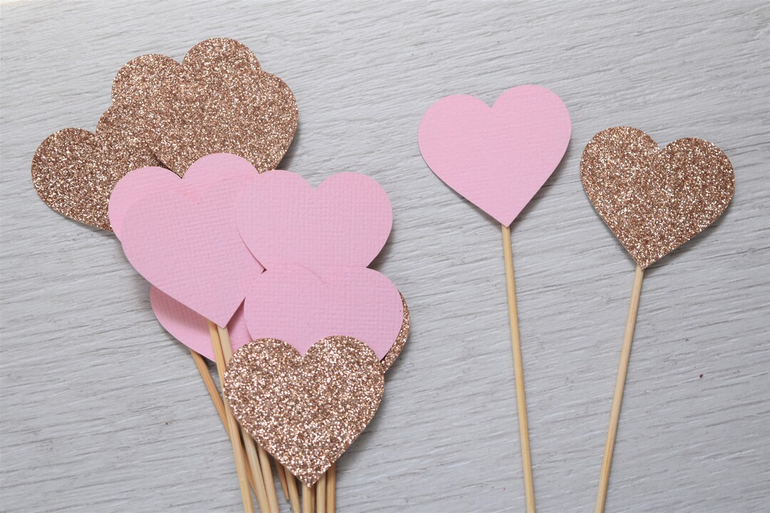 Blush and Rose Gold Cupcake Toppers Rose Gold Engagement - Etsy Australia