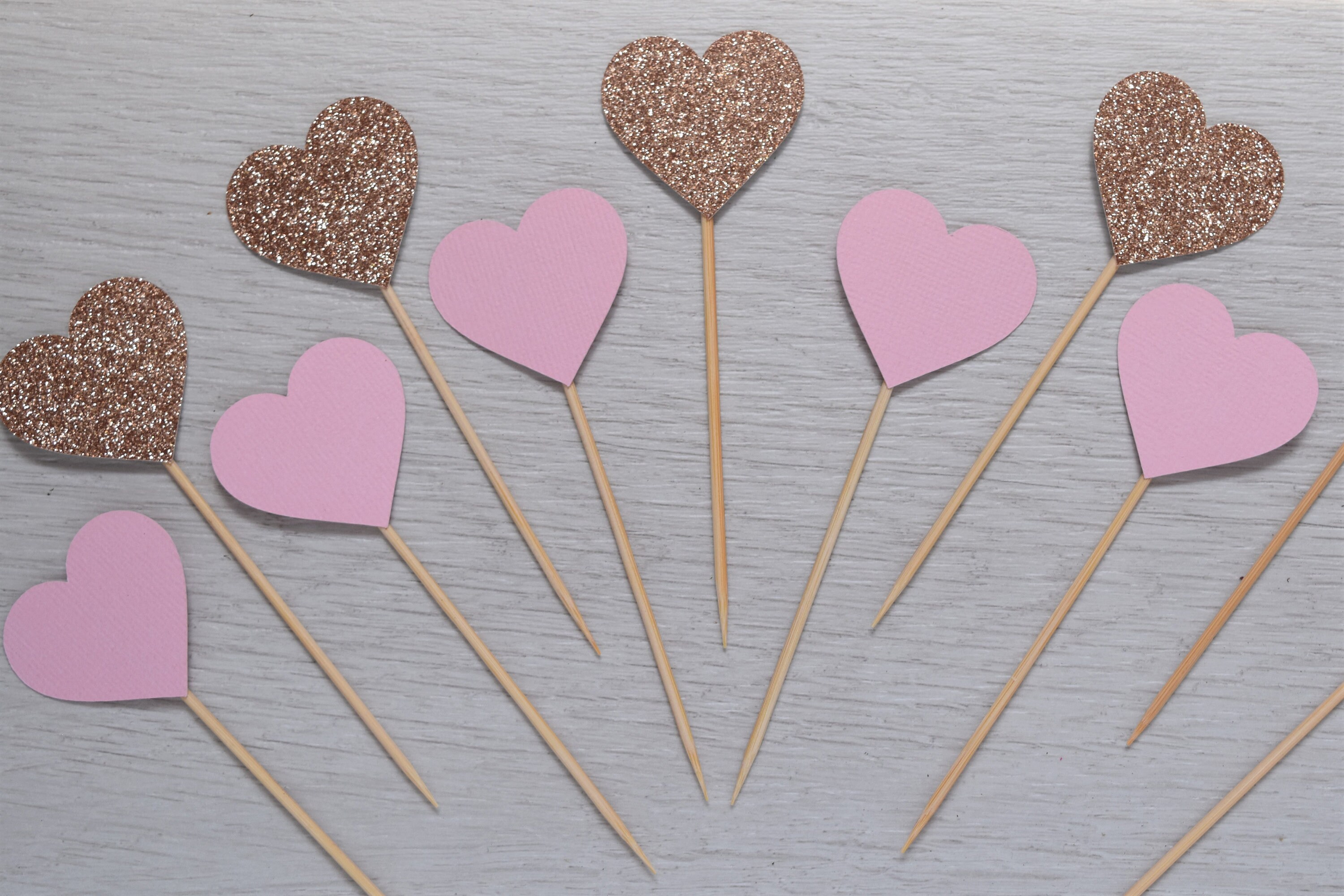 Blush and Rose Gold Cupcake Toppers Rose Gold Engagement - Etsy Australia