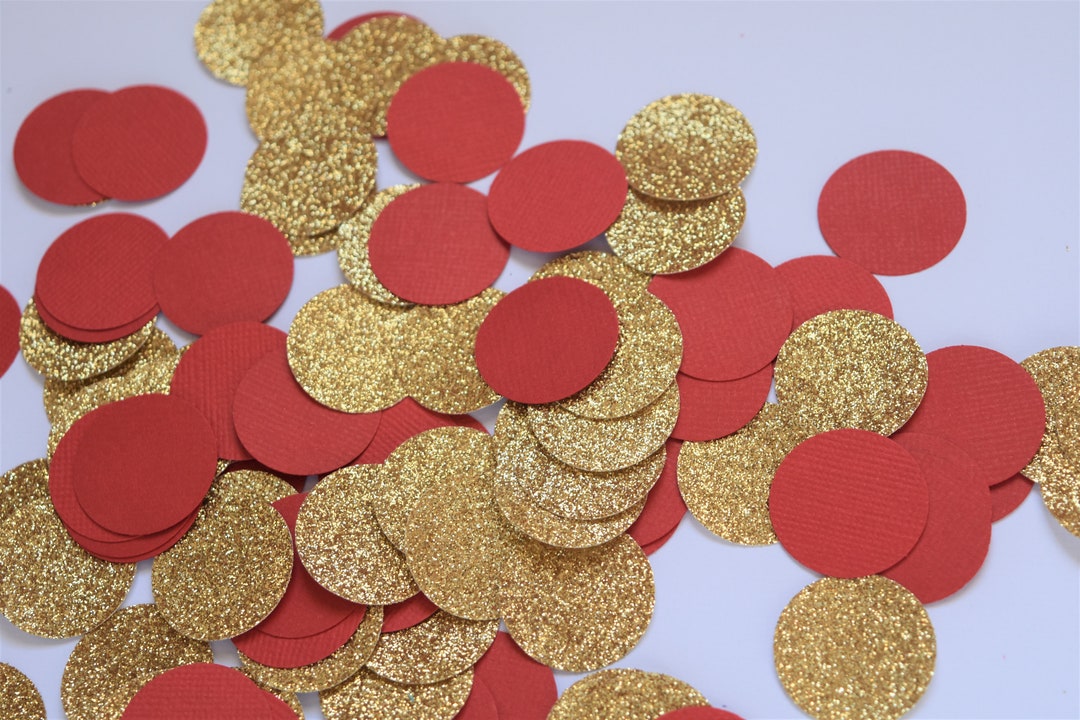 Red and Gold Confetti, Red and Gold Party Decorations, Engagement Party ...